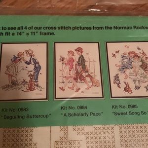PARAGON | Office | Vintage Norman Rockwell Cross Stitch Pattern Fabric ...